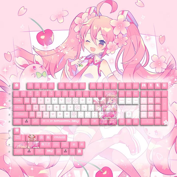 Jual Keycaps Mechanical Keyboard Anime Games Miku Hatsune Sakura ...