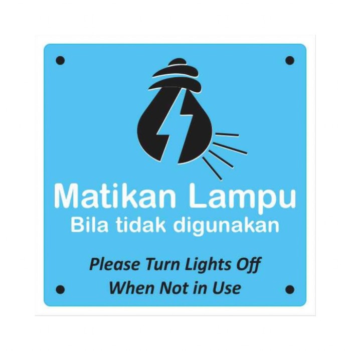 Jual STIKER VINYL MATIKAN LAMPU UK.10 X 10 CM SIGN RAMBU K3 | Shopee ...
