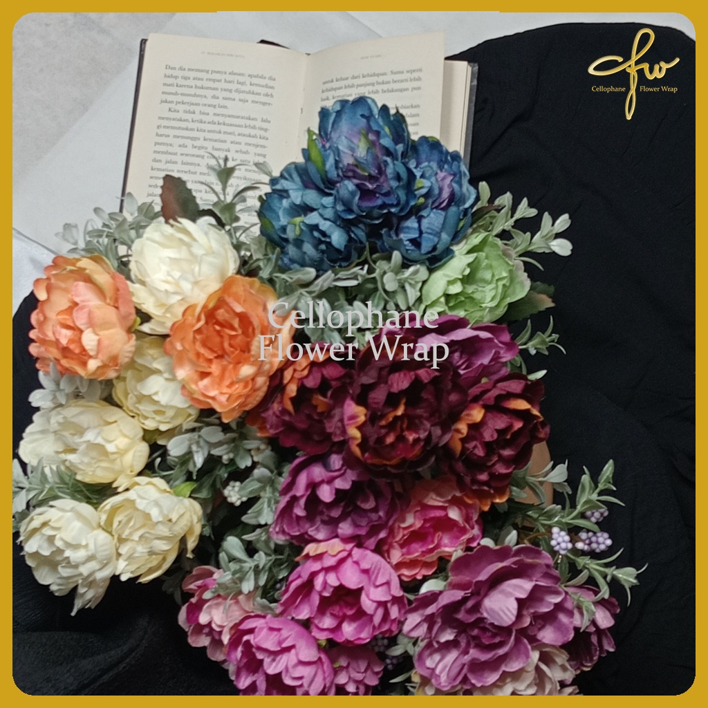 Jual Bunga Peony X7 Artificial / Bunga Palsu / Buket Dekorasi Rumah ...