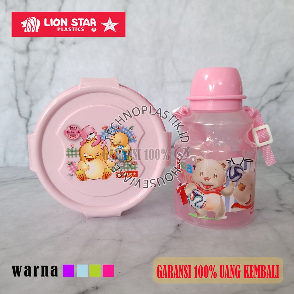 Jual LION STAR Tempat Makan Paket Hemat Lunch Box Klip To Keep Serbaguna 0.5L Dan Snowman Bottle ...