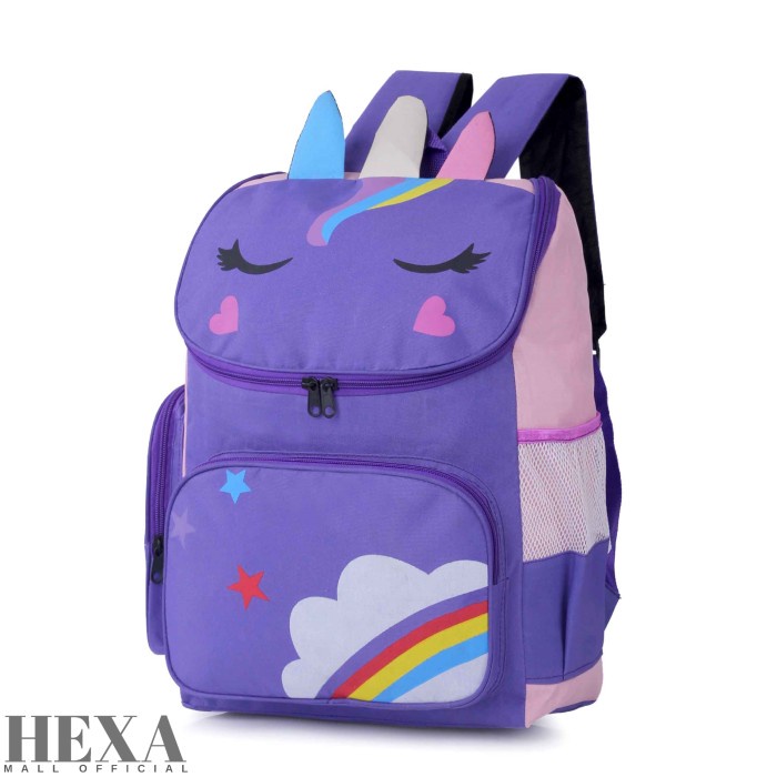 Jual Tas Sekolah Ransel Gendong Backpack Anak Perempuan PAUD TK SD Ungu | Shopee Indonesia