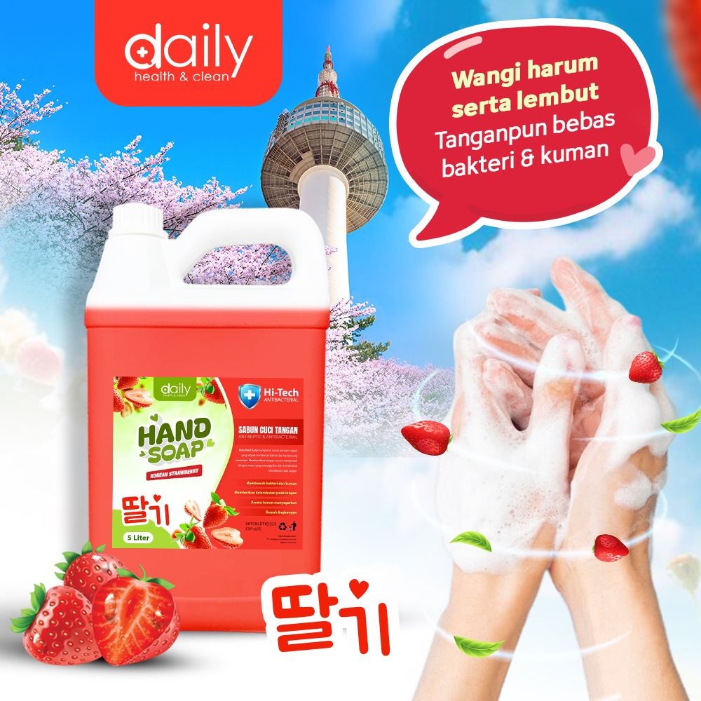 Jual Daily Handsoap 5 Liter - Sabun Cuci Tangan Aroma Korean Strawberry ...