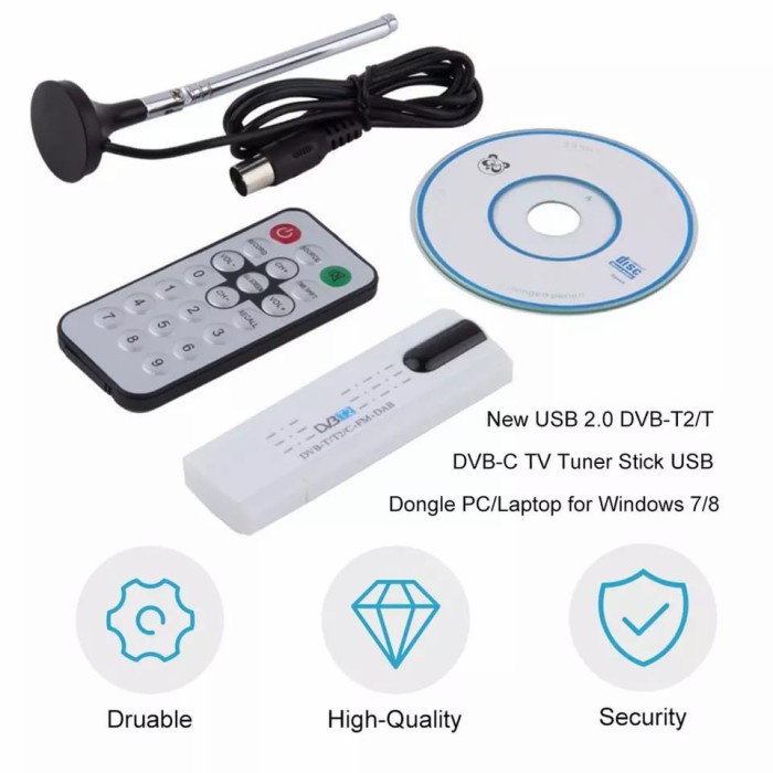 Jual (NEW)- Dongle USB TV Tuner DVB-T2 untuk Laptop dan PC OS Windows ...