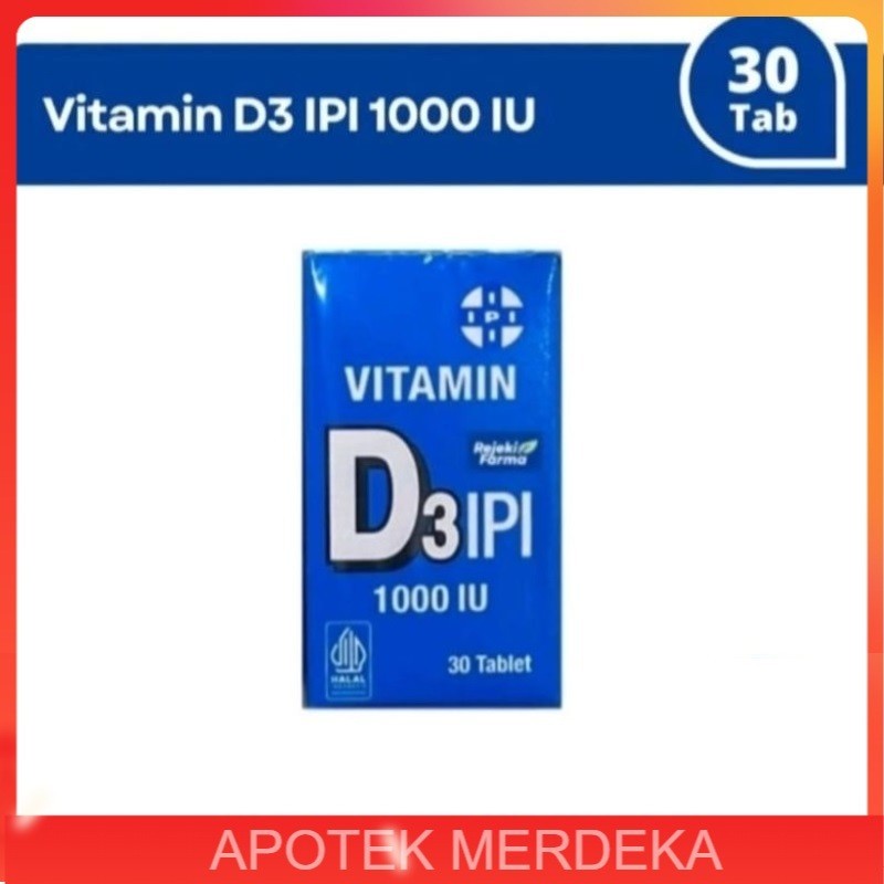 Jual vitamin d3 ipi 1000 iu 30 tablet / Vitamin D botol | Shopee Indonesia