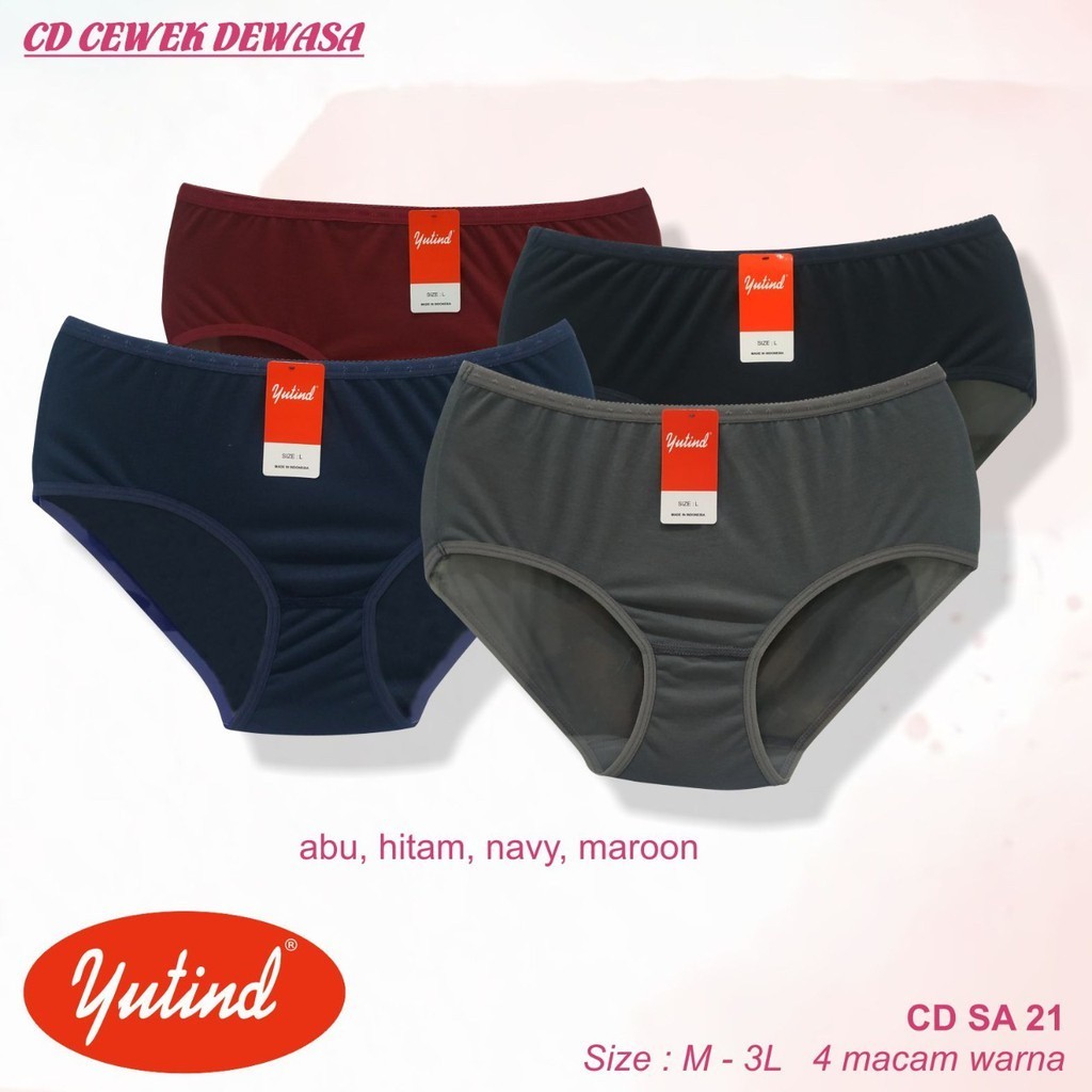 Jual CD Yutind Celana Dalam Wanita Dewasa Warna Gelap Bahan Katun Lembut SA21 SA20 / celana ...