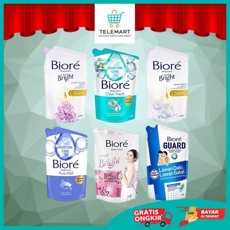 Jual BIORE SABUN CAIR REFIL 400ML ALL VARIAN TELEMART | Shopee Indonesia