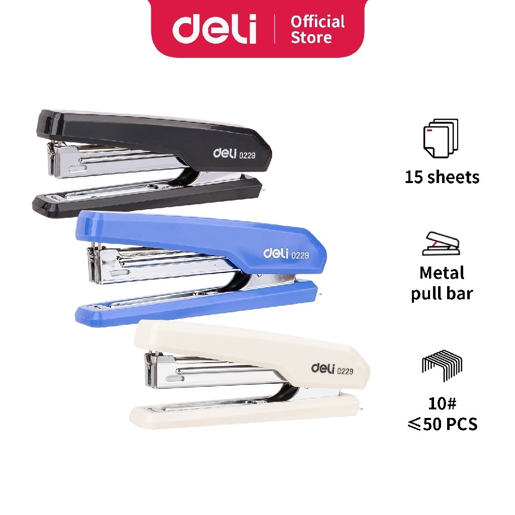 Jual Deli Stapler 15 Sheets pemakaian hingga 20.000 kali staples E0229 ...