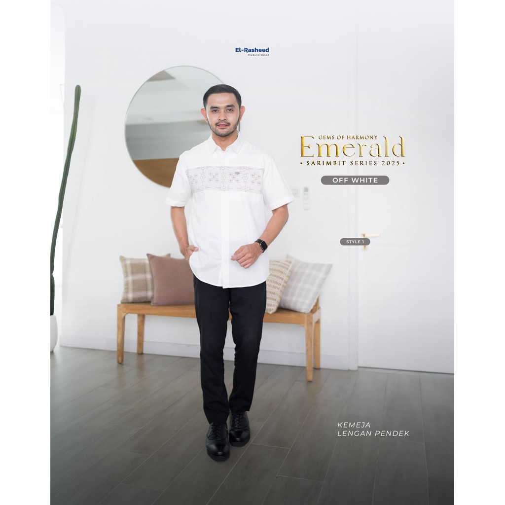 Jual Sarimbit Emerald Kemeja Dewasa Lengan Pendek El-Rasheed by Yasmeera | Shopee Indonesia