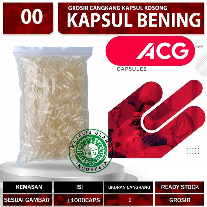 Jual cangkang kapsul kosong bening natural 00 isi 1000 caps - ACG IS IS | Shopee Indonesia