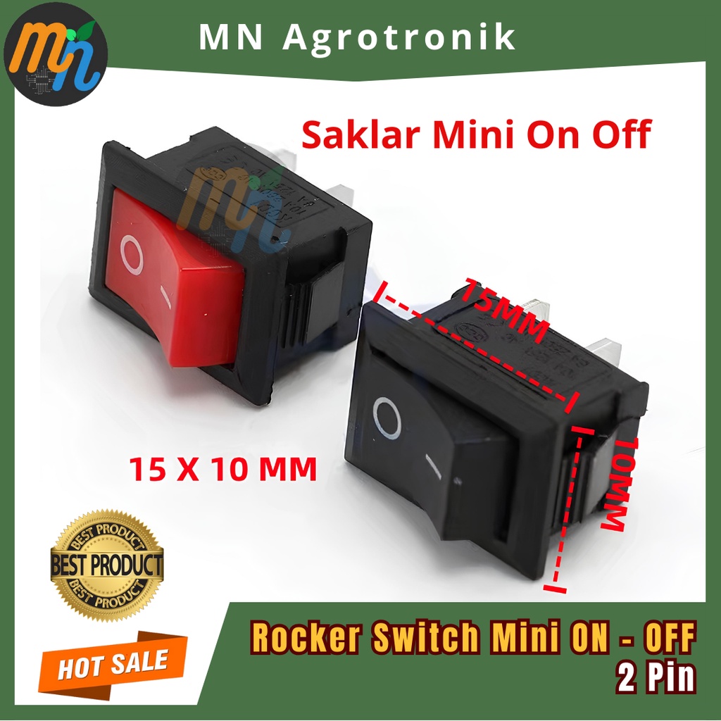Jual Rocker Switch Mini ON - OFF 2 Pin - 2 Kaki - Saklar Mini On Off ...