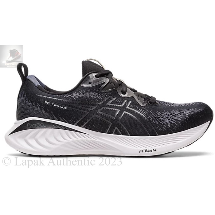 Jual Sepatu running lari asics gel cumulus 25 Black / White - 41.5 ...