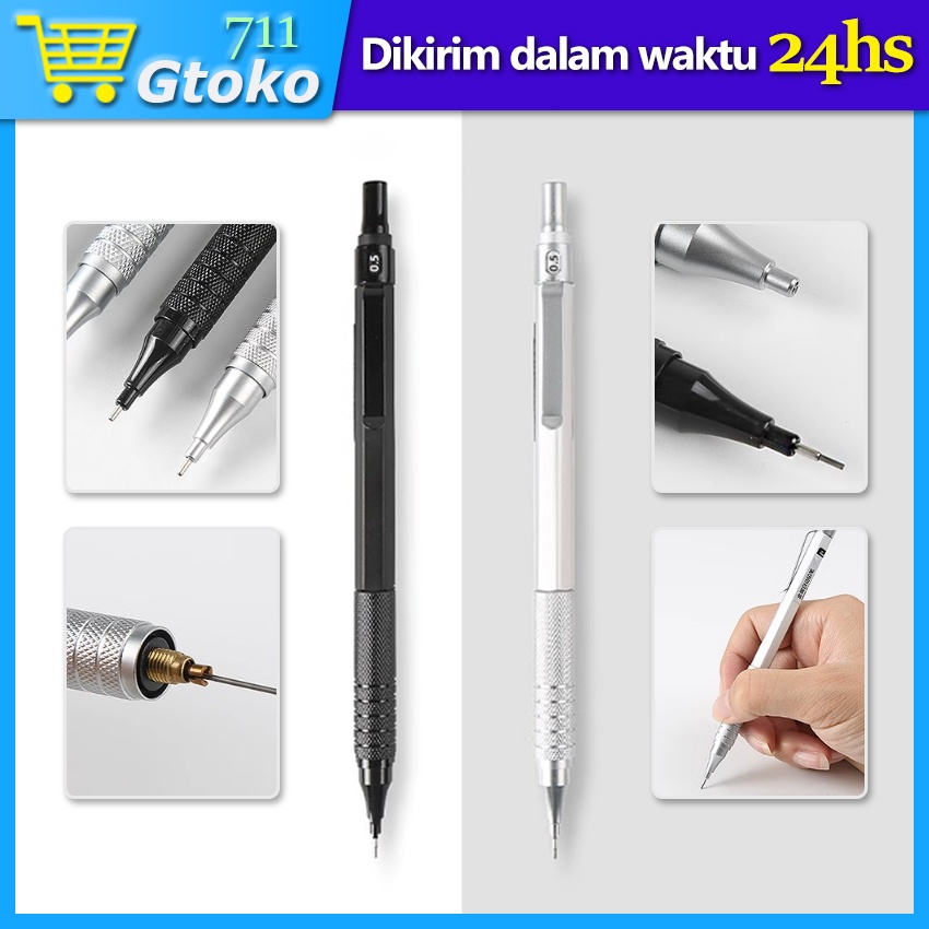 Jual Pensil Mekanik Metal Besi Minimalis Sekolah Kantor Mechanical ...