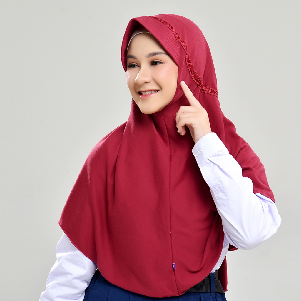 Jual Rabbani Kerudung Sekolah Instan Hemy Model Jilbab Serut Pita Ori | Shopee Indonesia