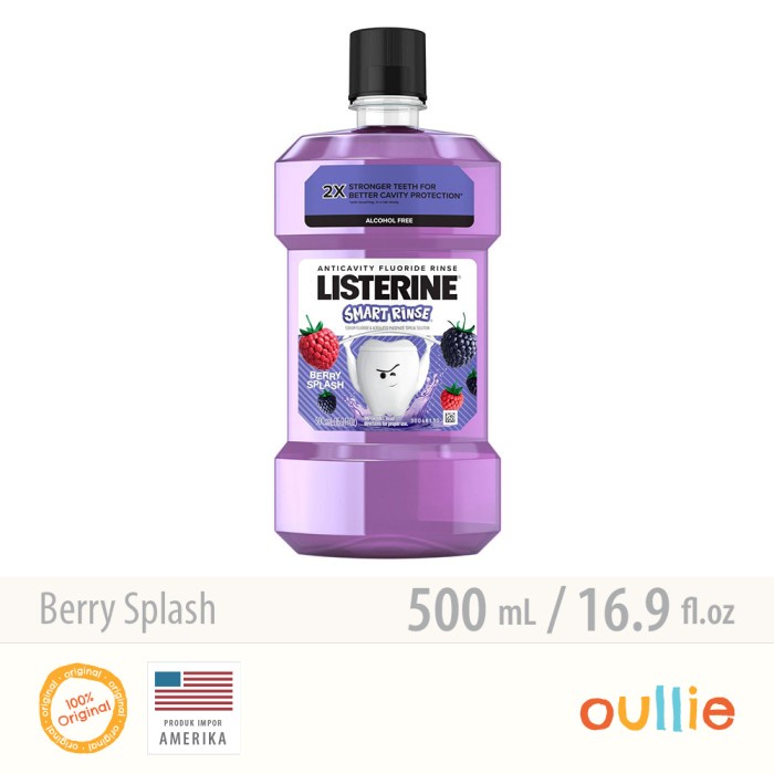 Jual Listerine Smart Rinse Kids Fluoride Mouthwash - Berry Splash ...