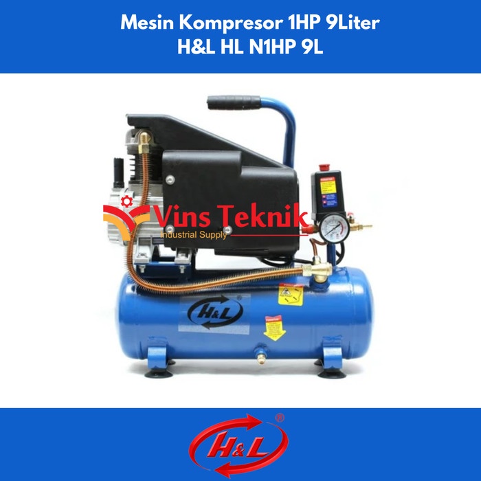Jual Mesin Kompresor Angin Compressor 1HP H&L HL N1HP 9L | Shopee Indonesia