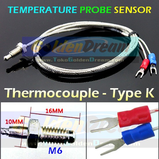 Jual Thermocouple K Temperature Probe Sensor Temp M6 Suhu Temperatur ...
