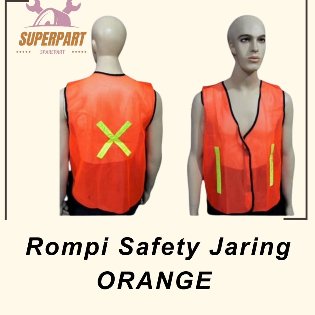 Jual Rompi Safety Jaring ORANGE Safety Vest Jala Scotlite Polyester ...