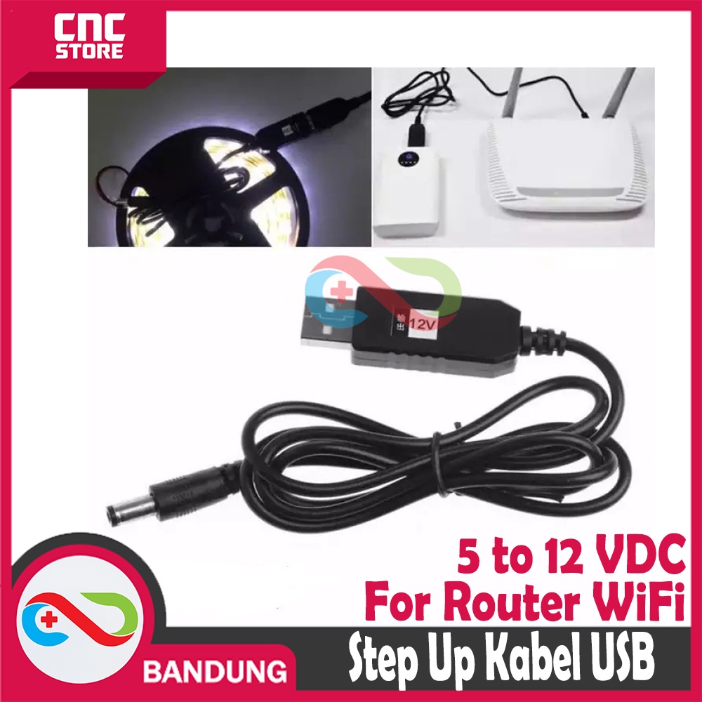 Jual STEP UP KABEL USB 5V TO 12V JACK DC 5.5x2.1MM FOR ROUTER WiFi | Shopee Indonesia