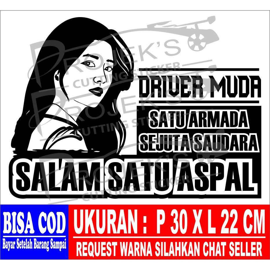 Jual Cutting Sticker Stiker Mobil Variasi Kaca Bodi Samping Kata Kata ...