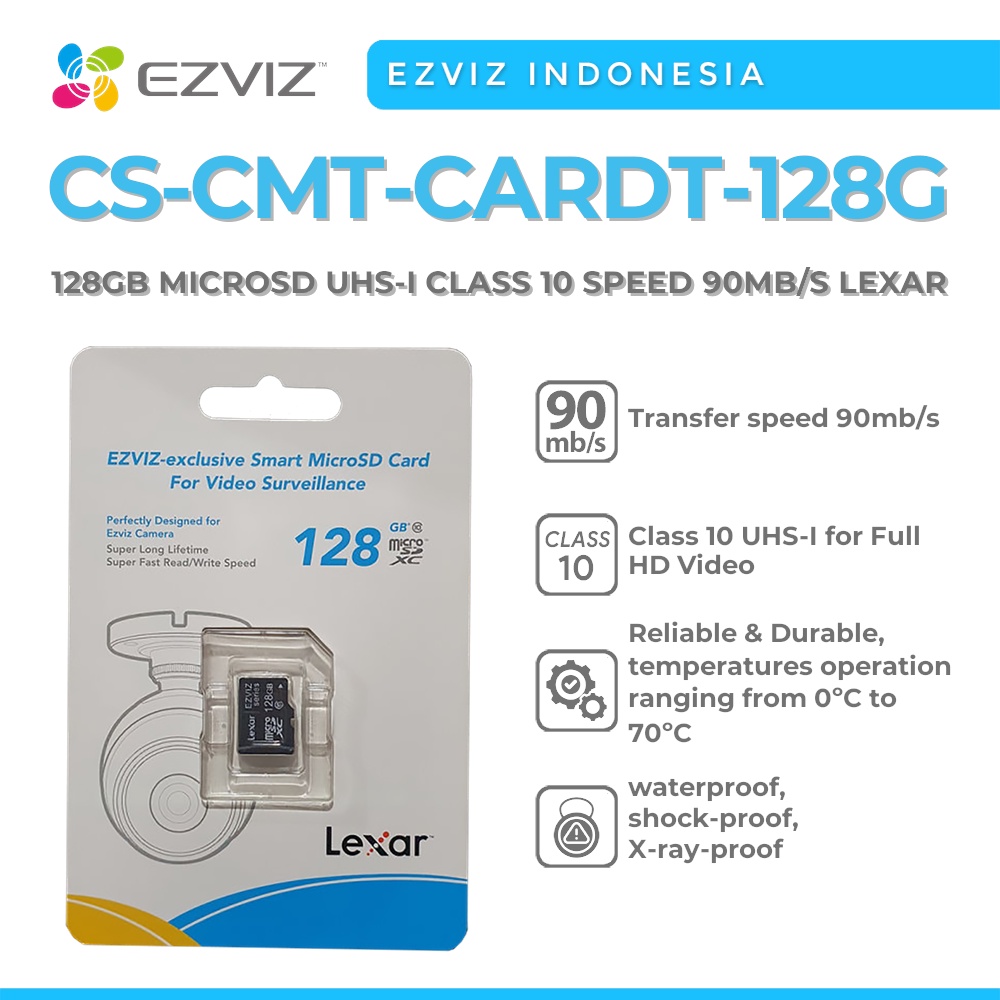 Jual EZVIZ CS-CMT-CARDT-128G 128GB MICROSD UHS-I CLASS 10 SPEED 90MB/S LEXAR | Shopee Indonesia