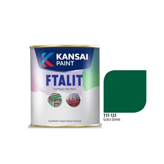 Jual Cat Ftalit 125 Grass Green Kansai 1 Ltr / Cat Kayu & Besi / Cat ...