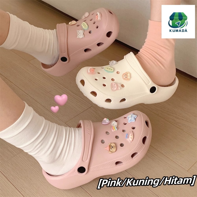 Jual Sepatu Baim Lucu Bersol Tebal Baru untuk Wanita, Sandal DIY Kartun ...