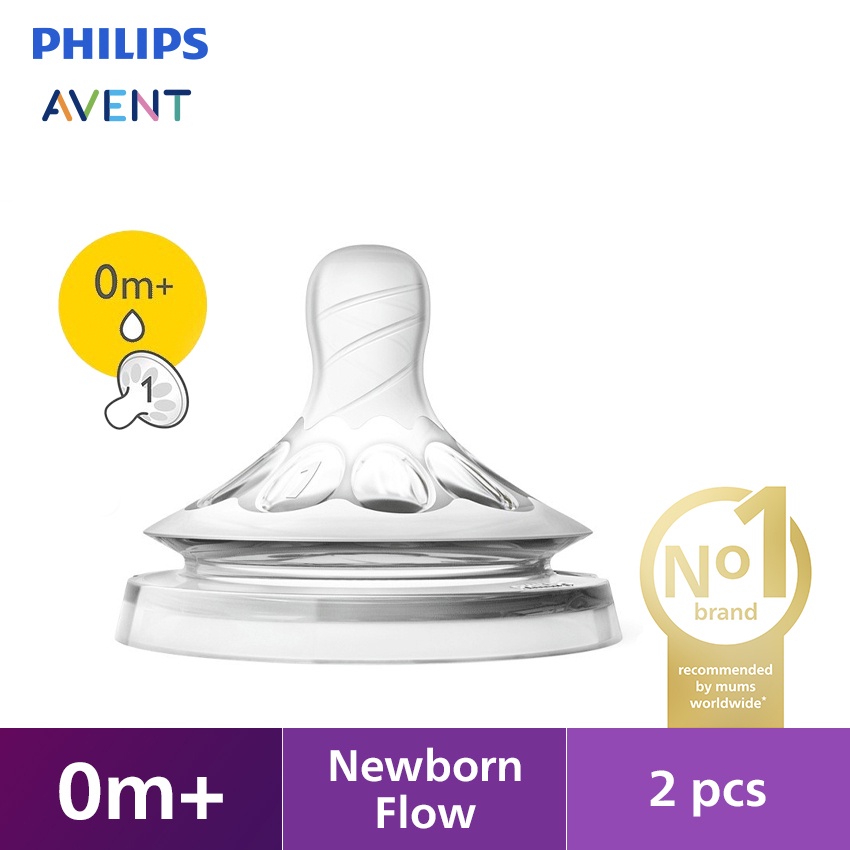 Jual Philips Avent Teat Natural Medium Flow 0M+ (2pc)-Dot Bayi SCF651 ...