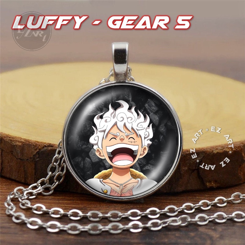 Jual Kalung Liontin Anime One Piece Luffy Gear 5 Kaca Bulat Cembung ...