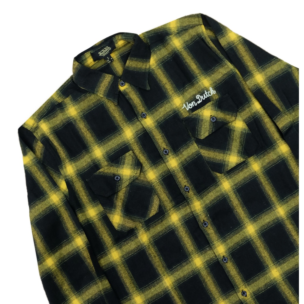 Jual Von Dutch Flannel 0937 Yellow | Shopee Indonesia