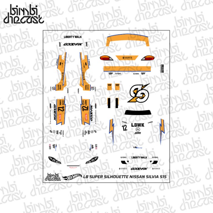 Jual Decal Stiker HW 1/64 LB Super Silhoutte Nissan Silvia S15 Dipo ...