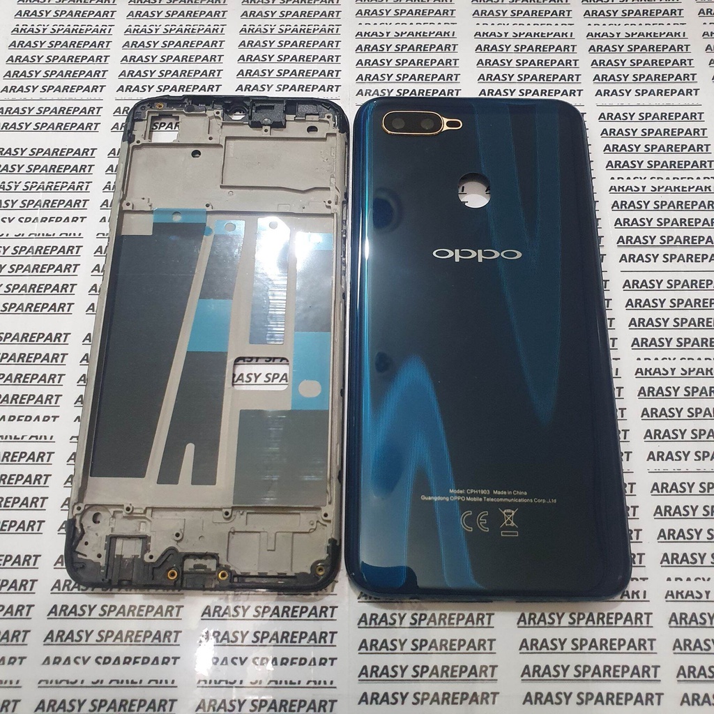 Jual CASING FULLSET FRAME DAN BAZZLE TULANG TENGAH TATAKAN LCD OPPO A7 ...