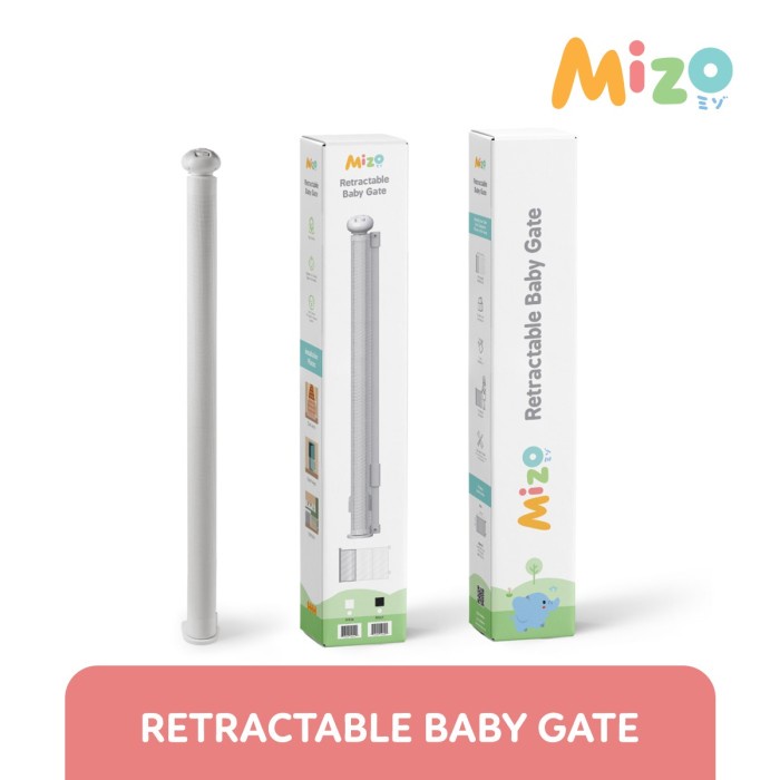 Jual MIZO Retractable Baby Gate | Pagar Pembatas Bayi - WHITE | Shopee ...