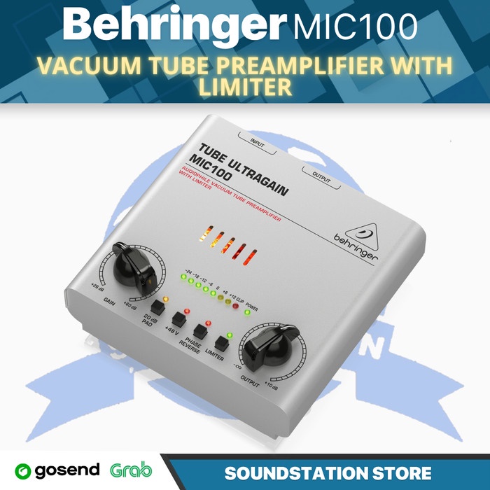Jual BEHRINGER TUBE ULTRAGAIN MIC100 Vacuum Tube Preamplifier with Limiter | Shopee Indonesia