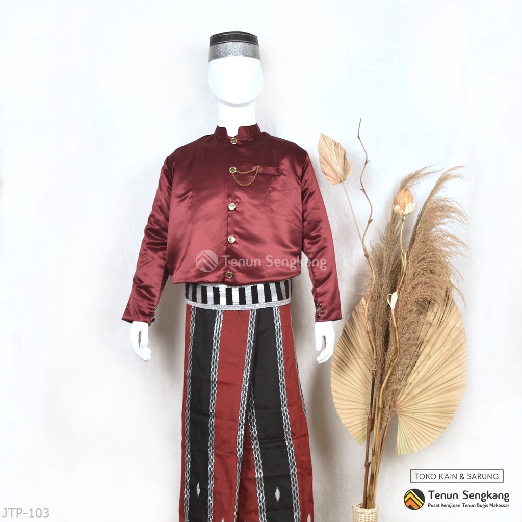 Jual Jas Tutup Adat Bugis Makassar Dewasa Premium Marun - Tenun ...