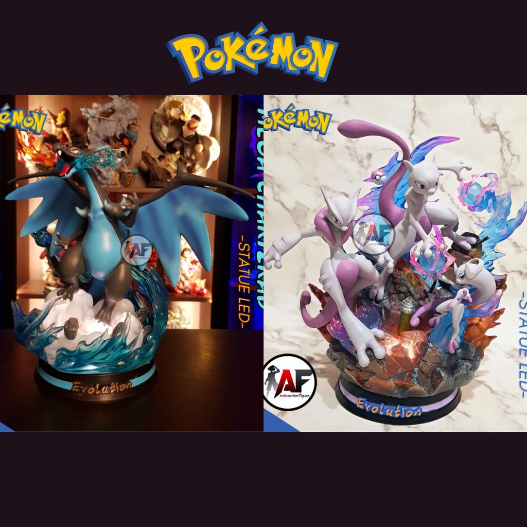 Jual Statue Pokemon Mewtwo Mega X & Mega Y , Charizard Mega Egg ...