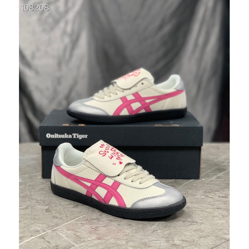 Jual Sepatu Onitsuka Tokuten White Pink Logo Stay With Me | Shopee ...