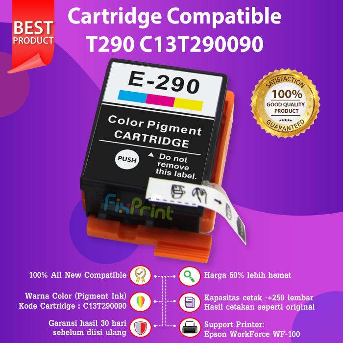 Jual Cartridge Tinta Epson 289 T289 290 T290 Black Color Printer ...