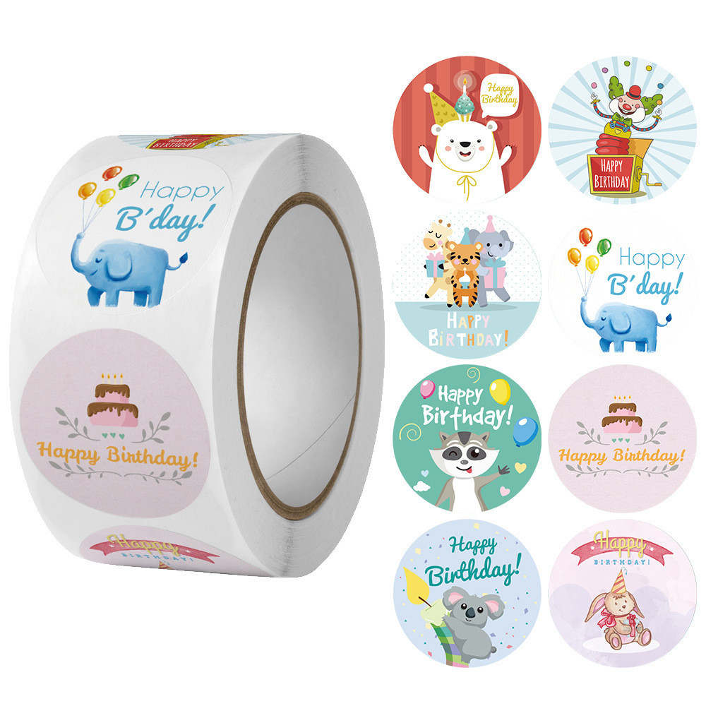 Jual STIKER BULAT LABEL HAPPY BIRTHDAY / STICKER TULISAN ULANG TAHUN ...