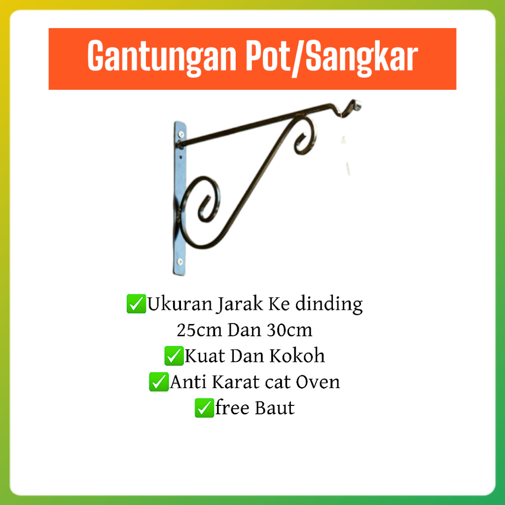 Jual Standing Plant Standing Gantungan Pot Bunga Dinding potgantung ...