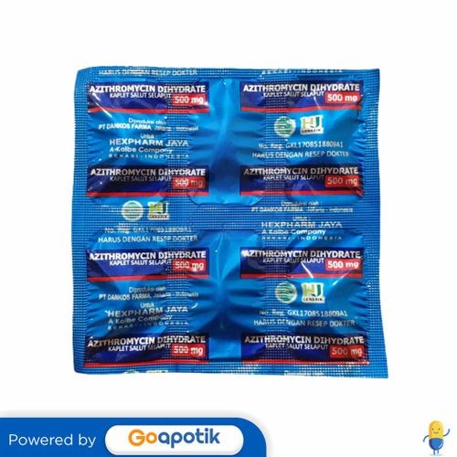 Jual Azithromycin Dihydrate Hexpharm 500 Mg Strip 6 Kaplet | Shopee ...