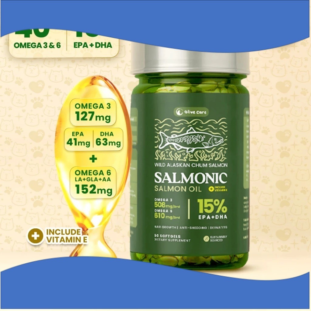 Jual Olive Care Minyak Ikan Kucing SALMONIC Murni dan Alami Non-GMO ...