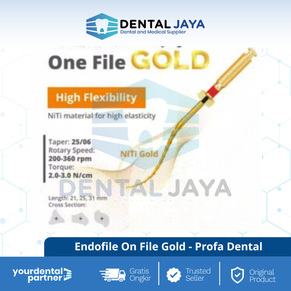 Jual Dental Jaya Endofile One File Gold Profa Taper 25/06 | Shopee Indonesia