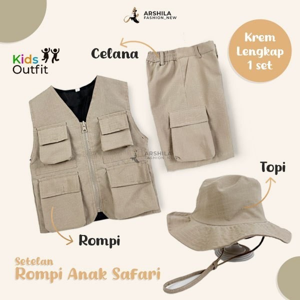 Jual SETELAN BAJU ROMPI SAFARI ANAK/SAFARI SET ZOO/PAKET BAJU SAFARI ...