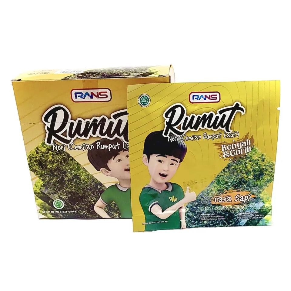 Jual NORI RUMUT RANS RASA SAPI 1 KOTAK ISI 12 BIJI-SNACK RUMPUT LAUT ...