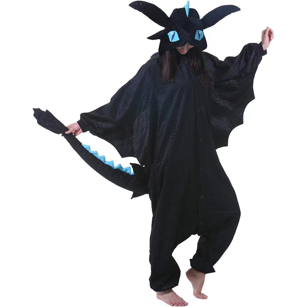 Jual Baju Kostum Onesie Toothless How To Train Your Dragon Black Naga ...