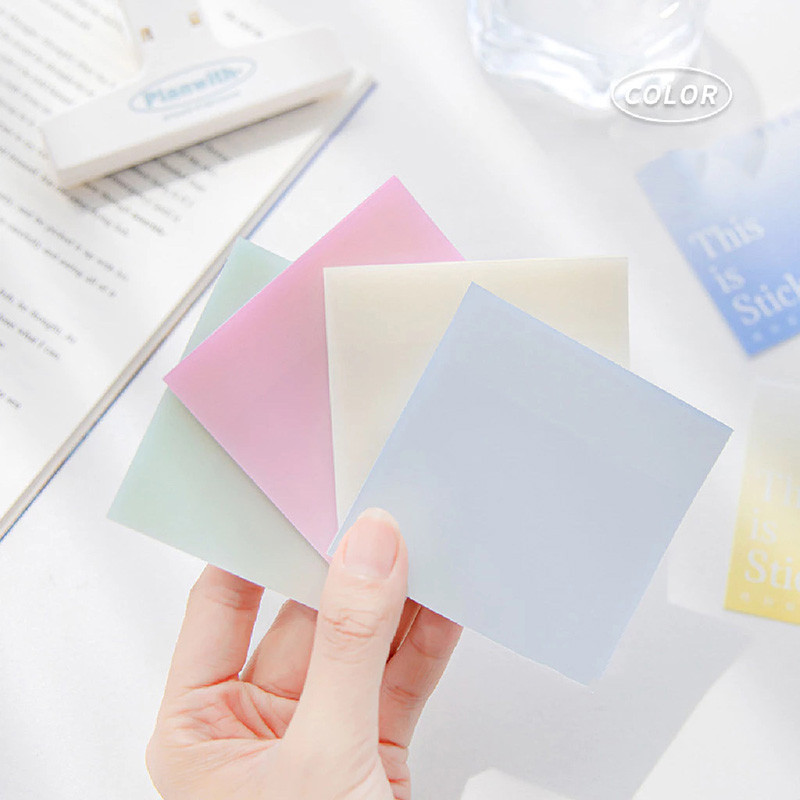 Jual Sticky Notes 50 lembar Transparan Memo Pad Korea Sticky Note Warna ...