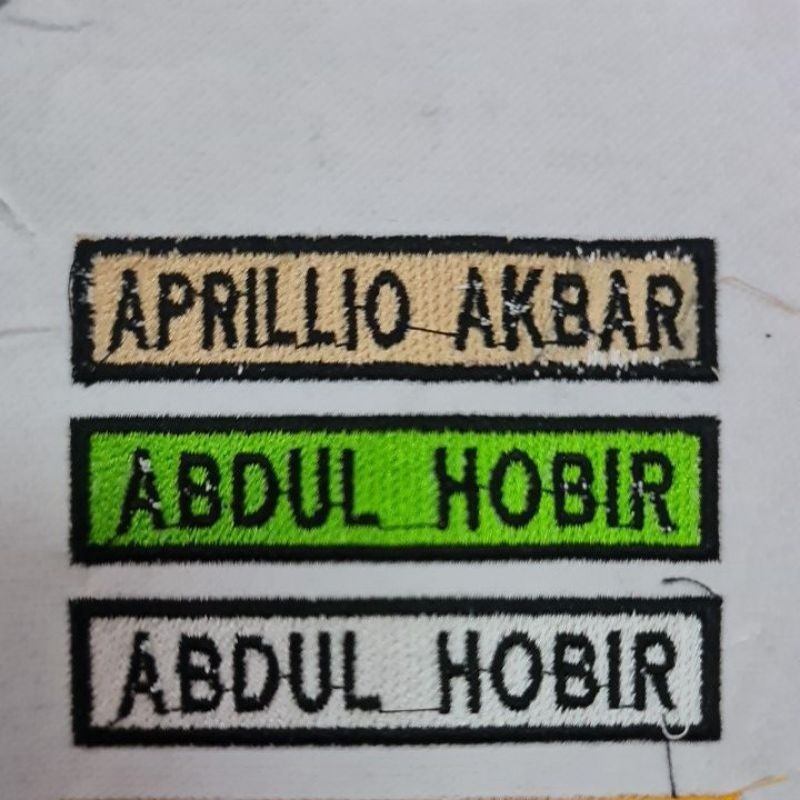 Jual Bordir Badge Nama, Emblem Nama, Bordir Nama, Patch Nama, Nama anak ...