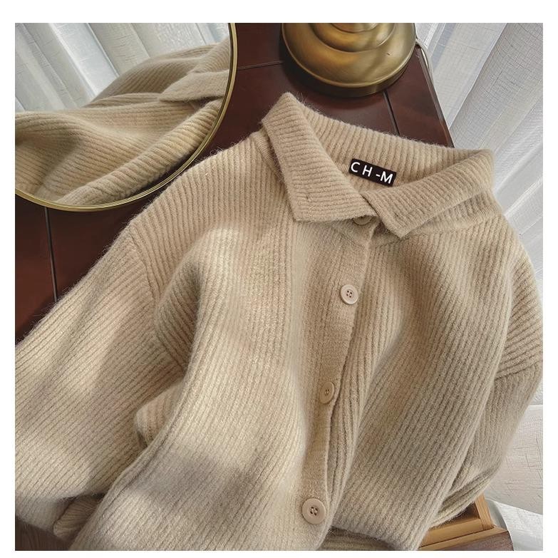 Jual Jumper kerah berdiri wanita menebal musim gugur dan musim dingin baru retro malas longgar ...