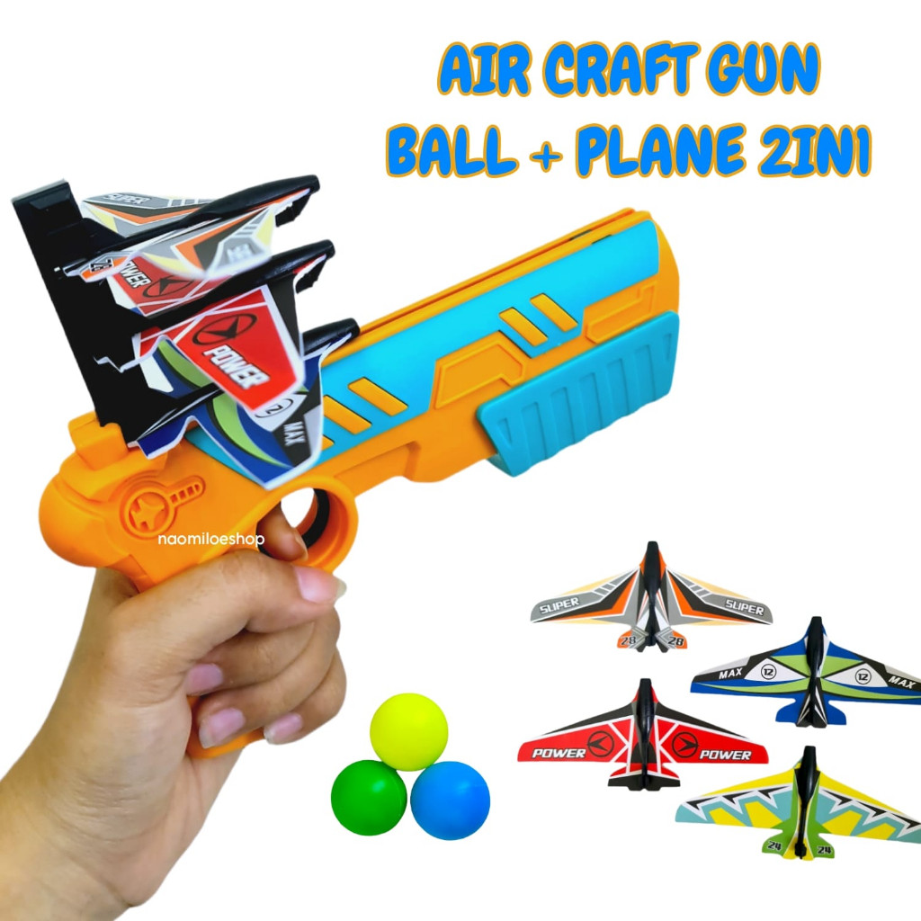 Jual Ball + plane gun 2in1 maianan pistol pesawat terbang air battle ...