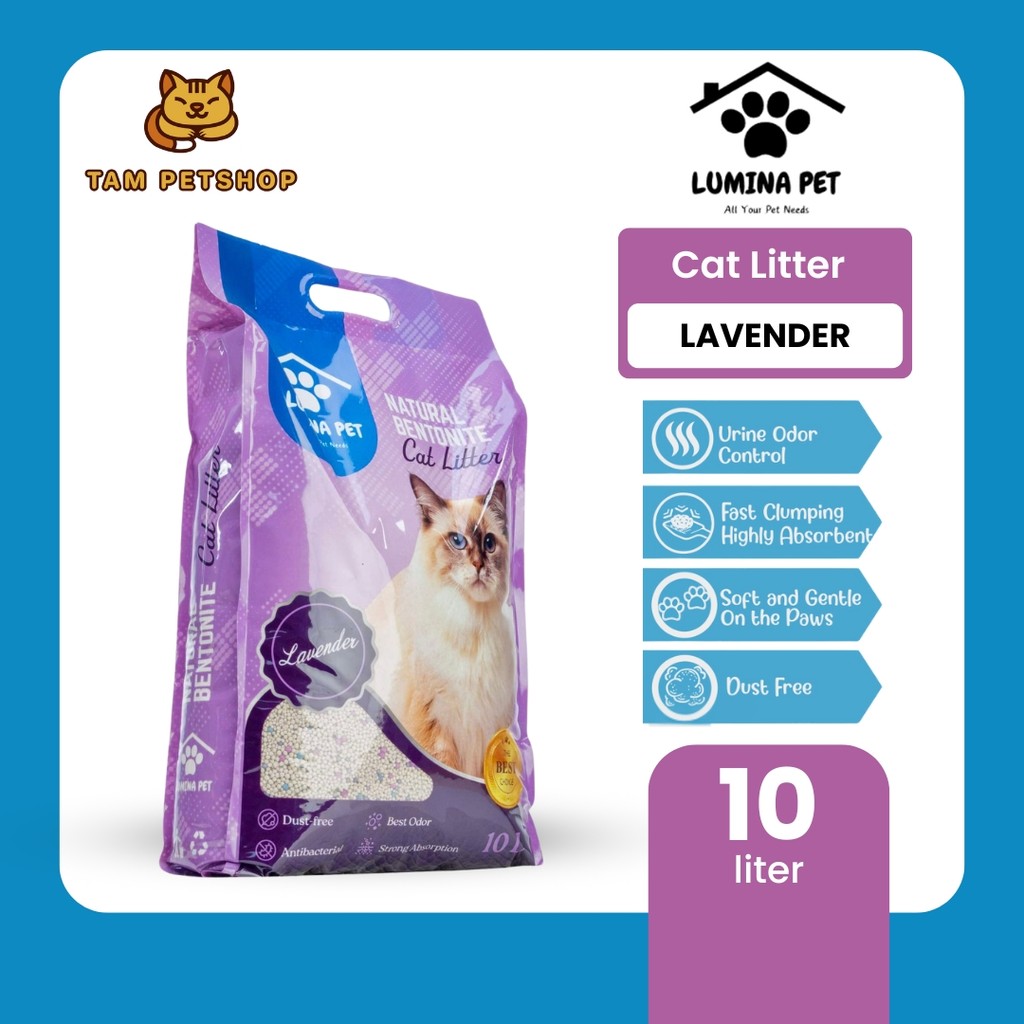 Jual Lumina Pasir Kucing Gumpal Betonite Cat Litter LAVENDER 10L | Shopee Indonesia